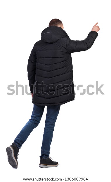 Back View Man Walking Pointing Hand Stock Photo 1306009984 | Shutterstock