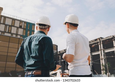 Back View Owner Architect Looking Skyscraper Stock Photo 1343702633 ...