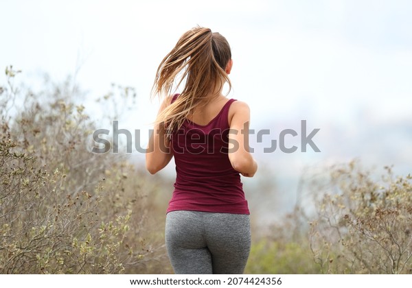 Back View Portrait Runner That Running Stock Photo 2074424356 ...
