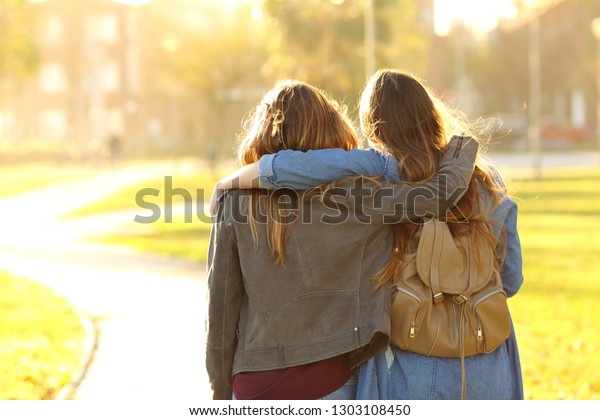 Back View Portrait Two Affectionate Friends Stock Photo (Edit Now ...