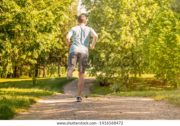 Back View Runner Man Running On Stock Photo 1416568472 | Shutterstock