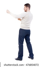 Back View Standing Man Pulling Rope Stock Photo 476854072 | Shutterstock