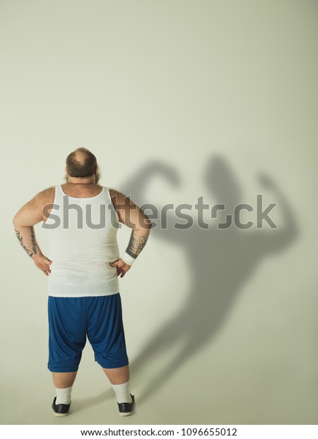 Back View Thick Guy Looking His Stock Photo 1096655012 | Shutterstock