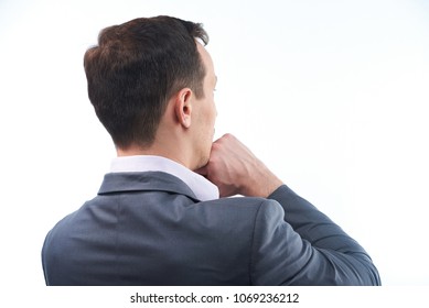Back View Thinking Man Man Hand Stock Photo 1069236212 | Shutterstock