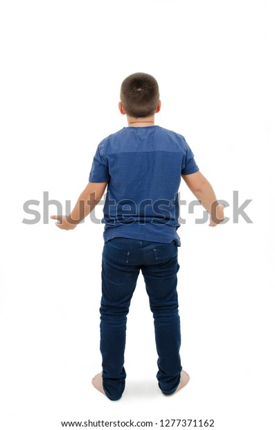 Back View Young Boy Confusing Shocked Stock Photo 1277371162 | Shutterstock