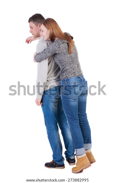 Back View Young Embracing Couple Hug Stock Photo 273882995 | Shutterstock