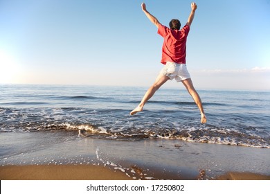 Back View Young Man Jumping On Stock Photo (Edit Now) 17250802