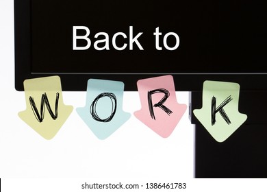 Back Work Text On Computer Display Stock Photo 1386461783 | Shutterstock