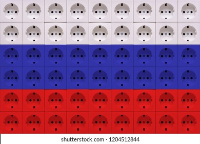 Background Electrical Socket Outlets Colors Russian Stock Photo ...