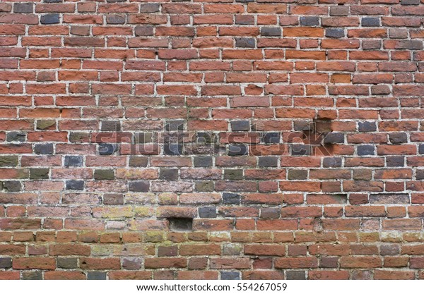 Background Old Damaged Brick Wall Missing Stock Photo (Edit Now) 554267059
