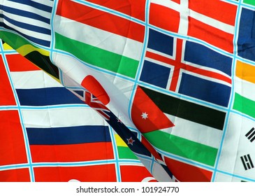 Background World Flags Blowing Wind Stock Photo 101924770 | Shutterstock