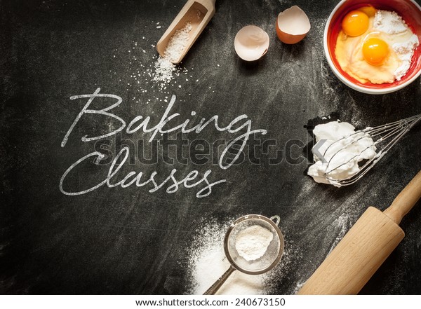Baking Classes Poster Design Cake Ingredients Stock Photo 240673150 ...