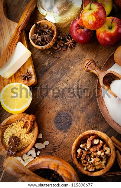 Baking Concept Background Border Design Cookingchristmas Stock Photo ...