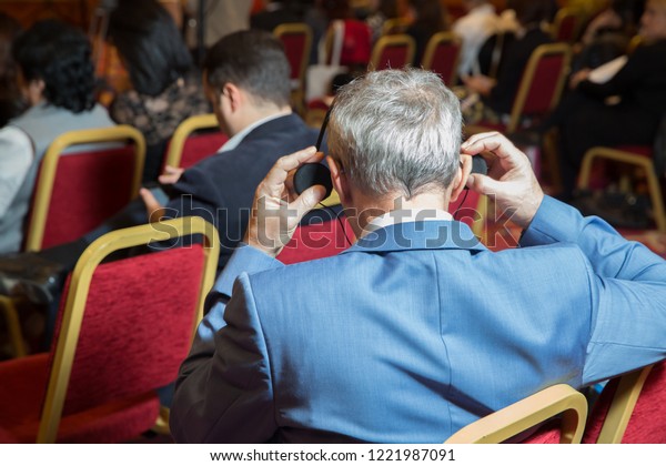 Bald Security Guard Headset Control People Stock Photo 1221987091 ...
