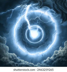 Lightening Shape Ball Lightning Strikes Coming AI-generated image ...
