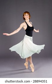 Ballet Dancer Dancing On Grey Studio Stock Photo 28894351 | Shutterstock