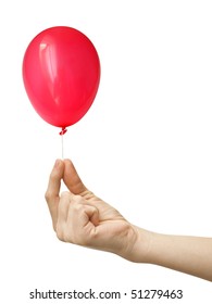 Close Men Hand Holding Red Balloon Stock Photo 1624363894 | Shutterstock
