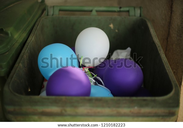 Balloons Inside Garbage Bin No Party Stock Photo 1210182223 | Shutterstock