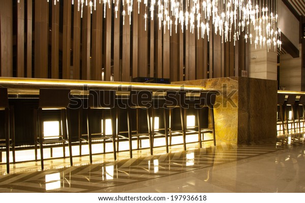 Bar Counter Empty Comfortable Restaurant Stock Photo (Edit Now) 197936618