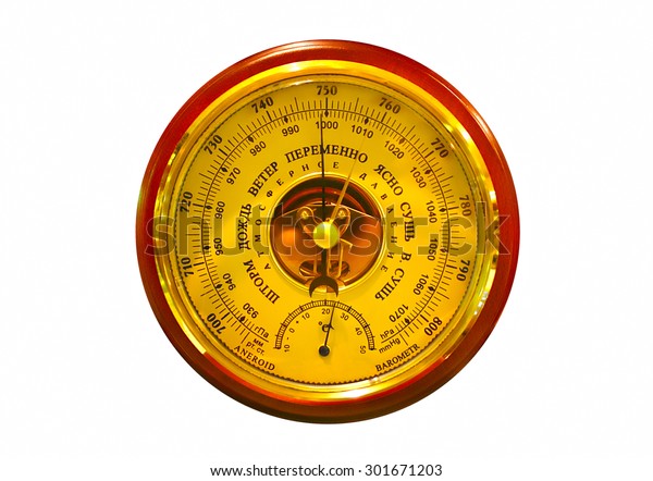 Barometer On White Background Stock Photo (Edit Now) 301671203