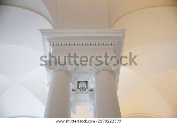 Baroque Pillars Ionic Capitals Under Gothic Stock Photo 2198222399 ...