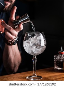 Bartender Making Gin Drinks Different Ingredients Stock Photo ...