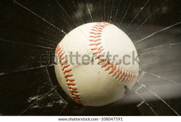 Baseball Through Broken Window Stock Photo (Edit Now) 108047591