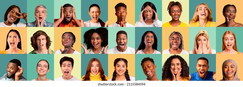 Basic Human Emotions Concept Collection Emotional Stock Photo ...