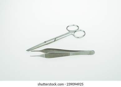 Basic Surgical Instruments On White Background Stock Photo (Edit Now ...