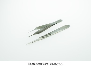 Basic Surgical Instruments On White Background Stock Photo 239094931 ...