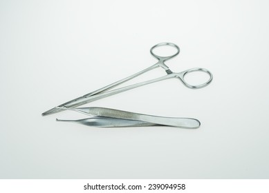 Basic Surgical Instruments On White Background Stock Photo 239094958 ...