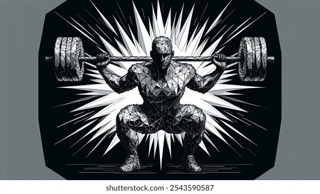 Human-like Figures Lifting Weights Intense Poses AI-generated image ...