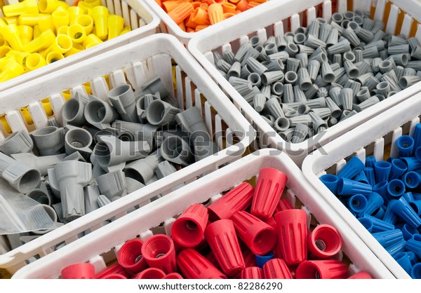Baskets Multicolored Wire Nuts Wire Connectors Stock Photo (Edit Now ...