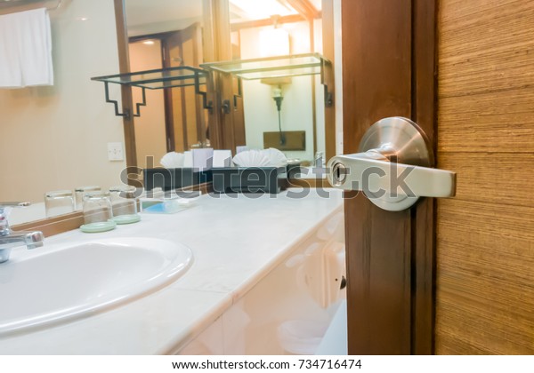 Bathroom Door Open Stock Photo 734716474 | Shutterstock