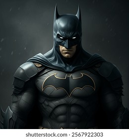 Batman Front Position Realistic Style Challenging AI-generated image ...