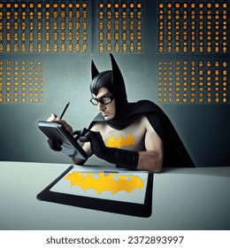 Batman Sitting Front Computer AI-generated image 2376842631 | Shutterstock