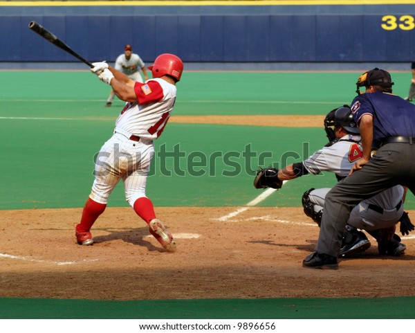 Batter Hitting Baseball Stock Photo 9896656 | Shutterstock