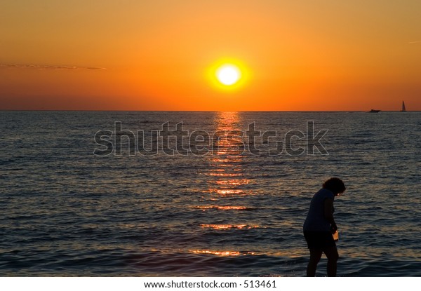 Beach Activities Sunset Stock Photo (Edit Now) 513461