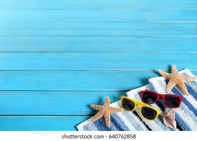 Beach Objects Sunglasses Background Stock Photo 640762858 | Shutterstock