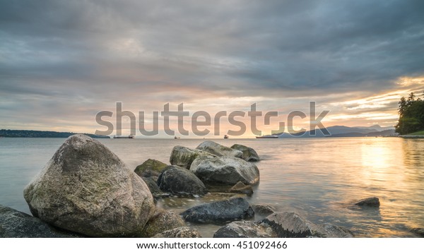 Beach Rocks Sunset Stock Photo 451092466 | Shutterstock