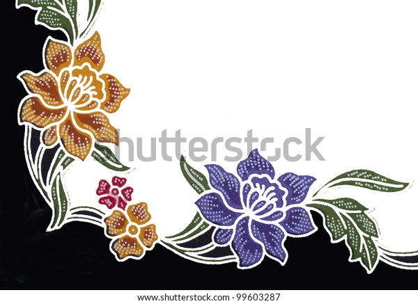 Beautiful Batik Patterns That Become Border Foto Stok 99603287 ...