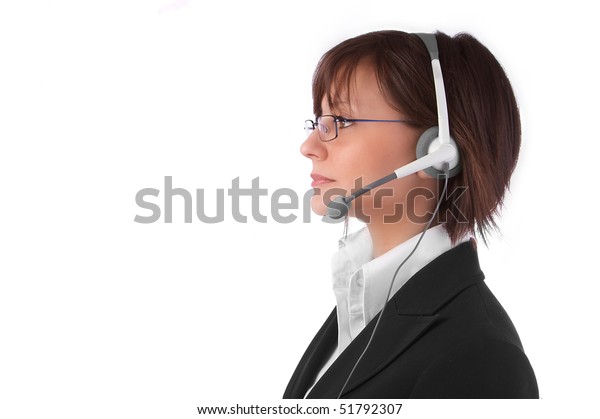 Beautiful Call Center Girl Black Suit Stock Photo (Edit Now) 51792307 Beautiful Call Center Girl Black Suit Stock Photo (Edit Now) 51792307