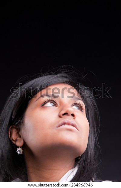 Beautiful Indian Girl Thinking Solving Problems Stock Photo 234966946 ... Beautiful Indian Girl Thinking Solving Problems Stock Photo 234966946 ...