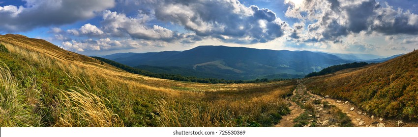 Beautiful Panoramic View Bieszczady Mountains Early Stock Photo ... Beautiful Panoramic View Bieszczady Mountains Early Stock Photo ...