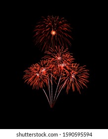 Beautiful Red Fireworks Exploding Night Sky Stock Photo 1590595594 ...