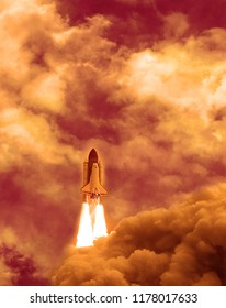 Beautiful Rocket Launch Elements This Image Stock Photo 1178017633 ...