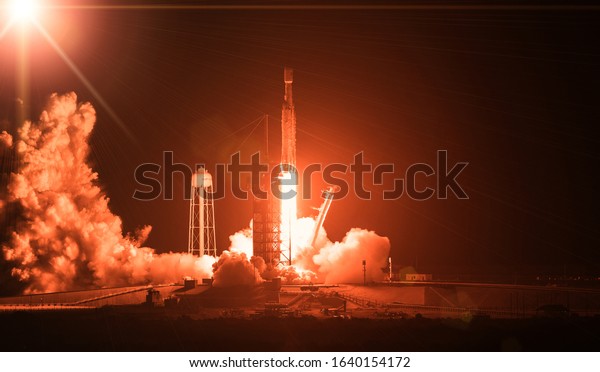 Beautiful Rocket Launch Elements This Image Stock Photo 1640154172 ...