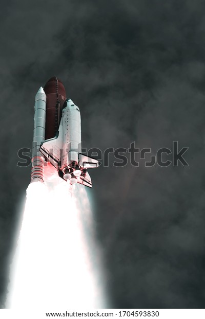 Beautiful Rocket Launch Elements This Image Stock Photo 1704593830 ...