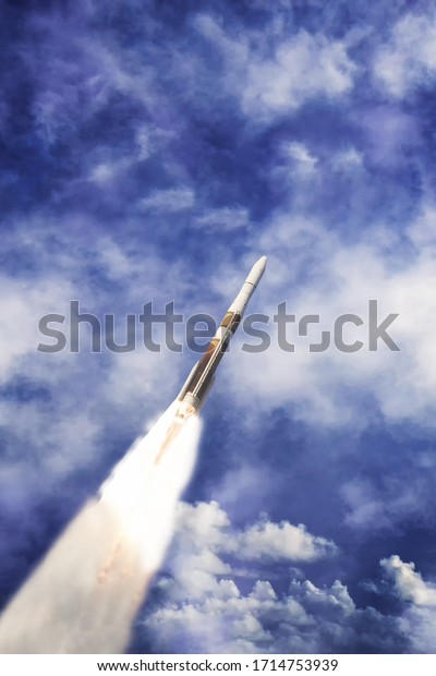 Beautiful Rocket Launch Elements This Image Stock Photo 1714753939 ...