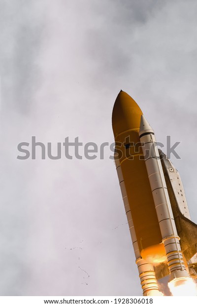Beautiful Rocket Launch Elements This Image Stock Photo 1928306018 ...